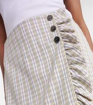 Tory Burch Ruffled Pinstripe Cotton Skort