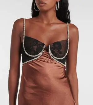 SELF-PORTRAIT Embellished Lace And Satin Gown