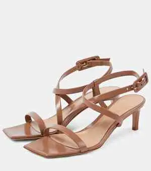 GIANVITO ROSSI Lindsay 55 Leather Sandals - Brown