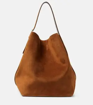 TOTEME Belted Suede Tote Bag - Brown