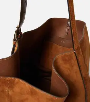 TOTEME Belted Suede Tote Bag - Brown