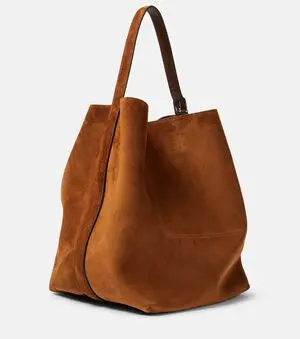 TOTEME Belted Suede Tote Bag - Brown