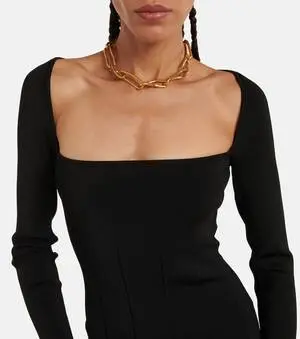 Galvan Atalanta Ribbed-knit Midi Dress