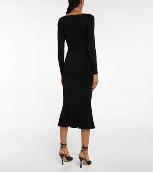 Galvan Atalanta Ribbed-knit Midi Dress