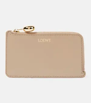 Loewe Leather Card Holder - Beige