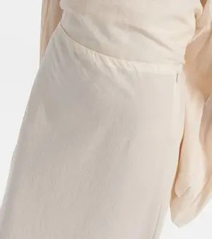 Khaite Mauva Silk And Cotton Organza Maxi Skirt