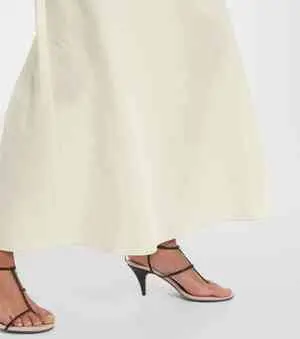 Khaite Mauva Silk And Cotton Organza Maxi Skirt