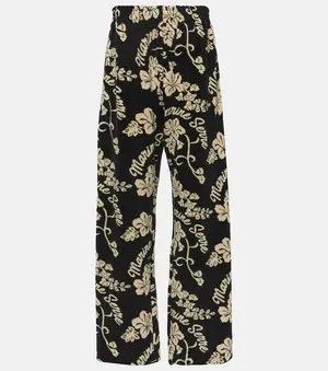 MARINE SERRE Floral Jacquard Sweatpants - Black