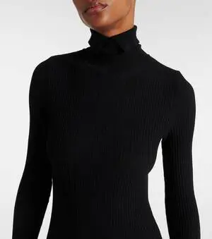 Burberry Pleated Jersey Midi Dress