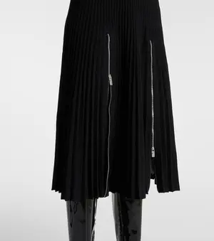 Burberry Pleated Jersey Midi Dress