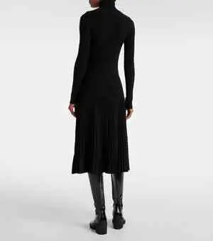 Burberry Pleated Jersey Midi Dress