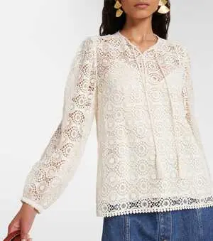 FRAME Cotton Lace Blouse