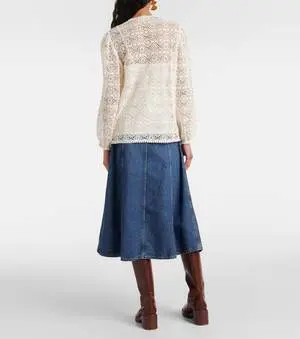 FRAME Cotton Lace Blouse