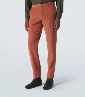 SLOWEAR Cotton Corduroy Straight Leg Trousers