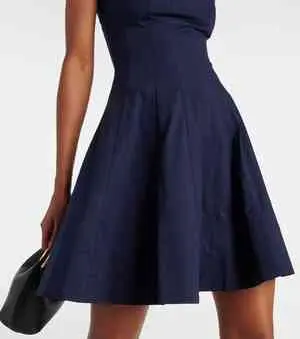 Staud Wells Cotton Poplin Minidress - Blue