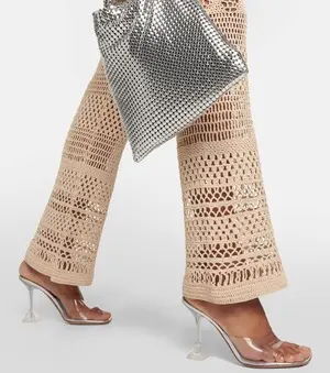Rabanne Embellished Crochet Cotton Flared Pants
