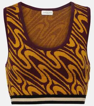 Dries Van Noten Jacquard Crop Top - Multicoloured