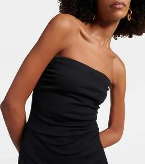 Staud Cortona Strapless Midi Dress