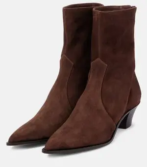AQUAZZURA Brunswick Suede Ankle Boots - Brown