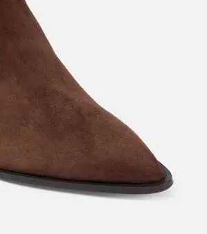 AQUAZZURA Brunswick Suede Ankle Boots - Brown