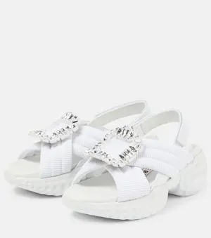 ROGER VIVIER Viv' Run Embellished Slingback Sandals