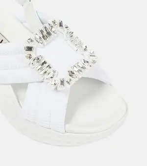 ROGER VIVIER Viv' Run Embellished Slingback Sandals