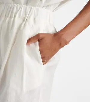 Asceno Zurich Linen Shorts - White