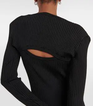 David Koma Embellished Ribbed-knit Gown