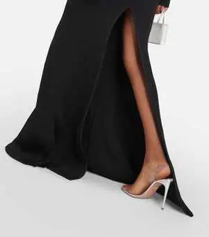 David Koma Embellished Ribbed-knit Gown