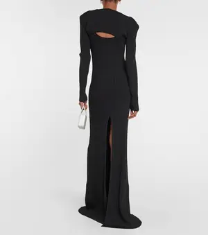David Koma Embellished Ribbed-knit Gown