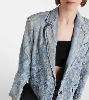 Sportmax Snake-effect Denim Blazer