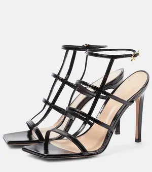 GIANVITO ROSSI Mondry 95 Leather Sandals - Black