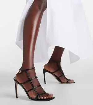 GIANVITO ROSSI Mondry 95 Leather Sandals - Black