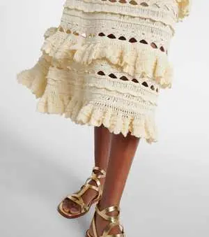 Zimmermann Waverly Crochet Midi Skirt