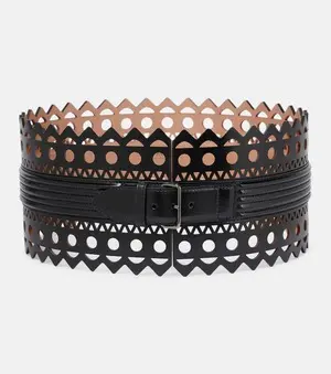 Alaïa Leather Corset Belt - Black