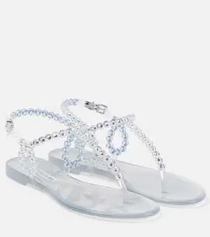 AQUAZZURA Almost Bare Embellished Sandals - Transparent