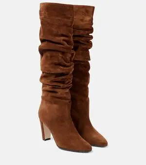 Manolo Blahnik Calasso 90 Suede Knee-high Boots - Brown