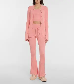 Live The Process Super Flare Ribbed Knit Pants