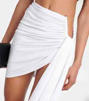Christopher Esber Cutout Ruched Mini Skirt - White