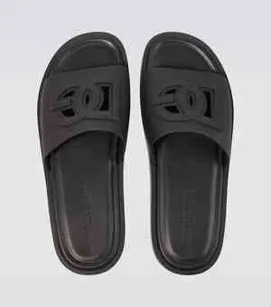 Dolce & Gabbana Dg Cutout Slides - Black