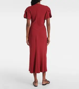 Victoria Beckham Wool-blend Midi Dress - Red