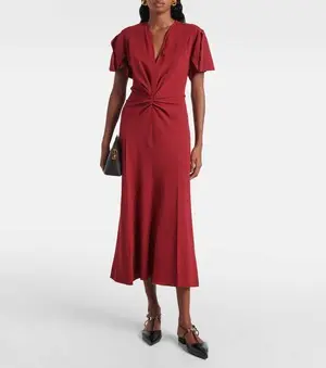 Victoria Beckham Wool-blend Midi Dress - Red