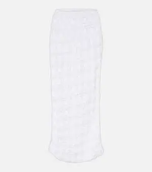 Anna Kosturova Rosette Crochet Cotton Midi Skirt