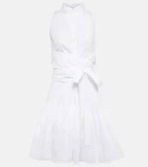 Alaïa Cotton Poplin Minidress - White