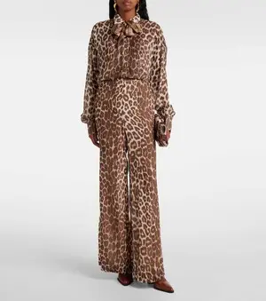 Zimmermann Leopard-print Flared Pants