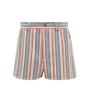 See By Chloé Striped Denim Shorts