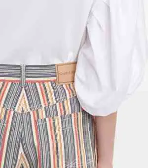 See By Chloé Striped Denim Shorts