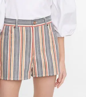 See By Chloé Striped Denim Shorts