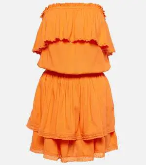 Melissa Odabash Salma Tiered Bandeau Minidress - Orange