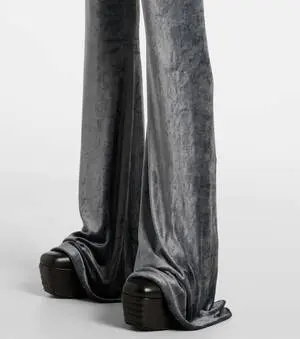 Rick Owens High-rise Velvet Flared Pants